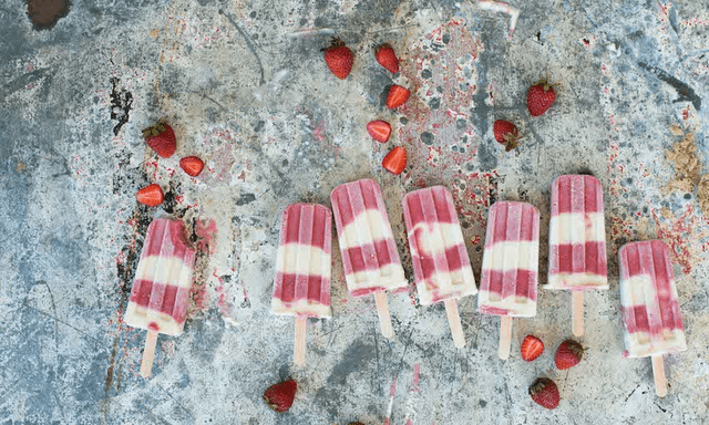 Recipe: Strawberry and brown sugar frozen yoghurt ice blocks | The Spinoff