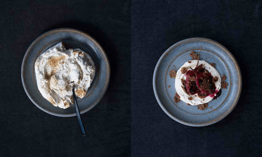 Recipe: Poached tamarillos with vanilla labneh | The Spinoff