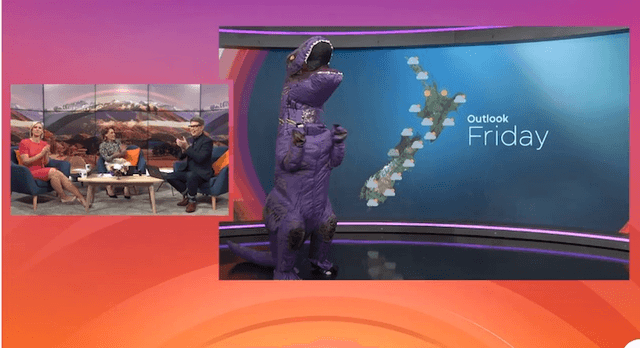 Why was Matty McLean in a dinosaur suit on Breakfast? | The Spinoff