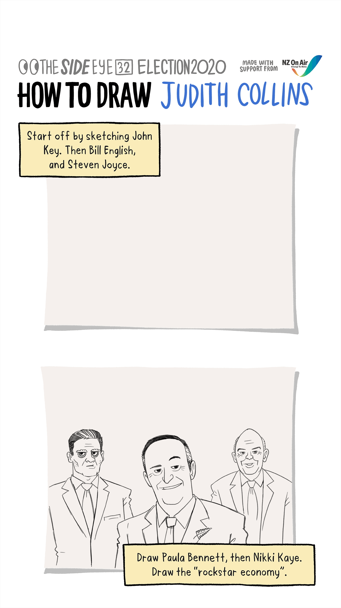 The Side Eye: How to draw Judith Collins | The Spinoff