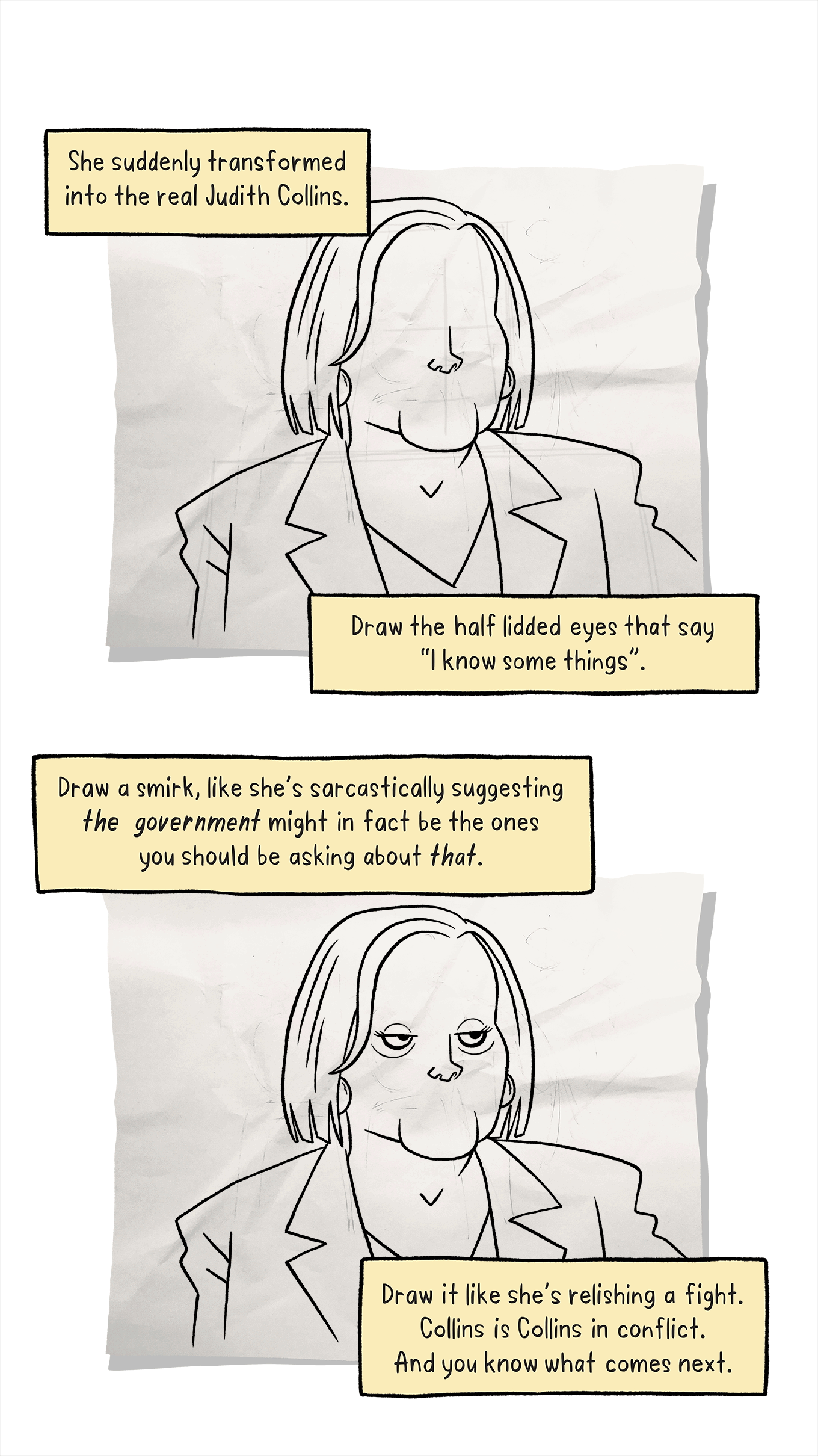 The Side Eye: How to draw Judith Collins | The Spinoff