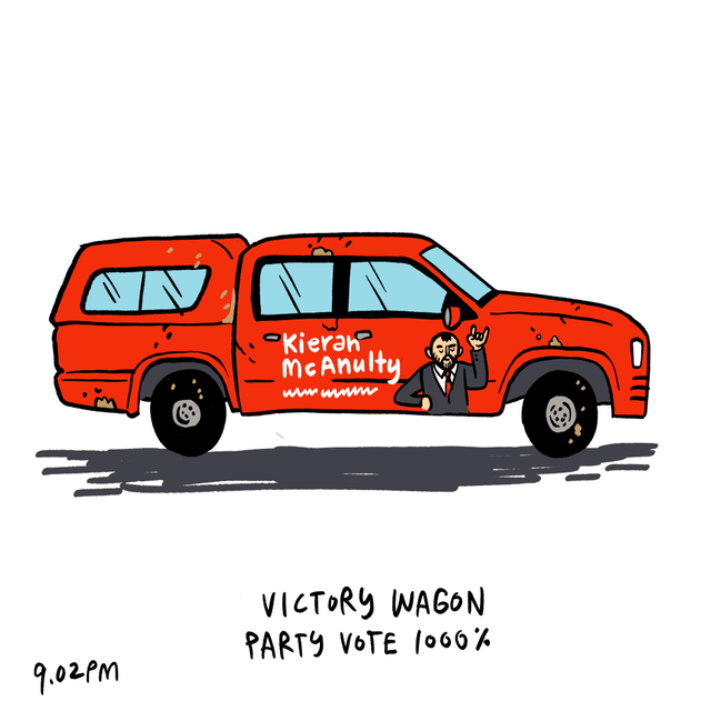 Election night in 10 drawings | The Spinoff