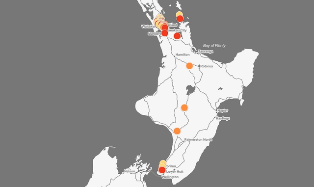 All the locations of interest in NZ’s delta outbreak on one interactive ...