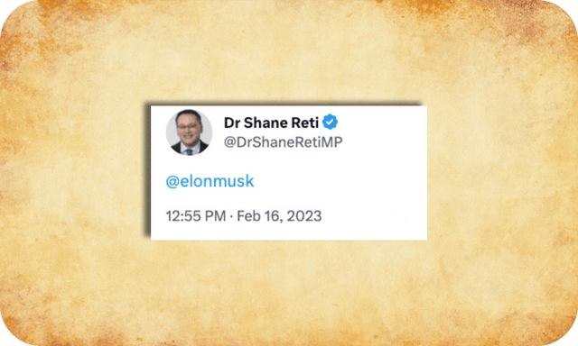 To Elon Musk, from MP Dr Shane Reti | The Spinoff