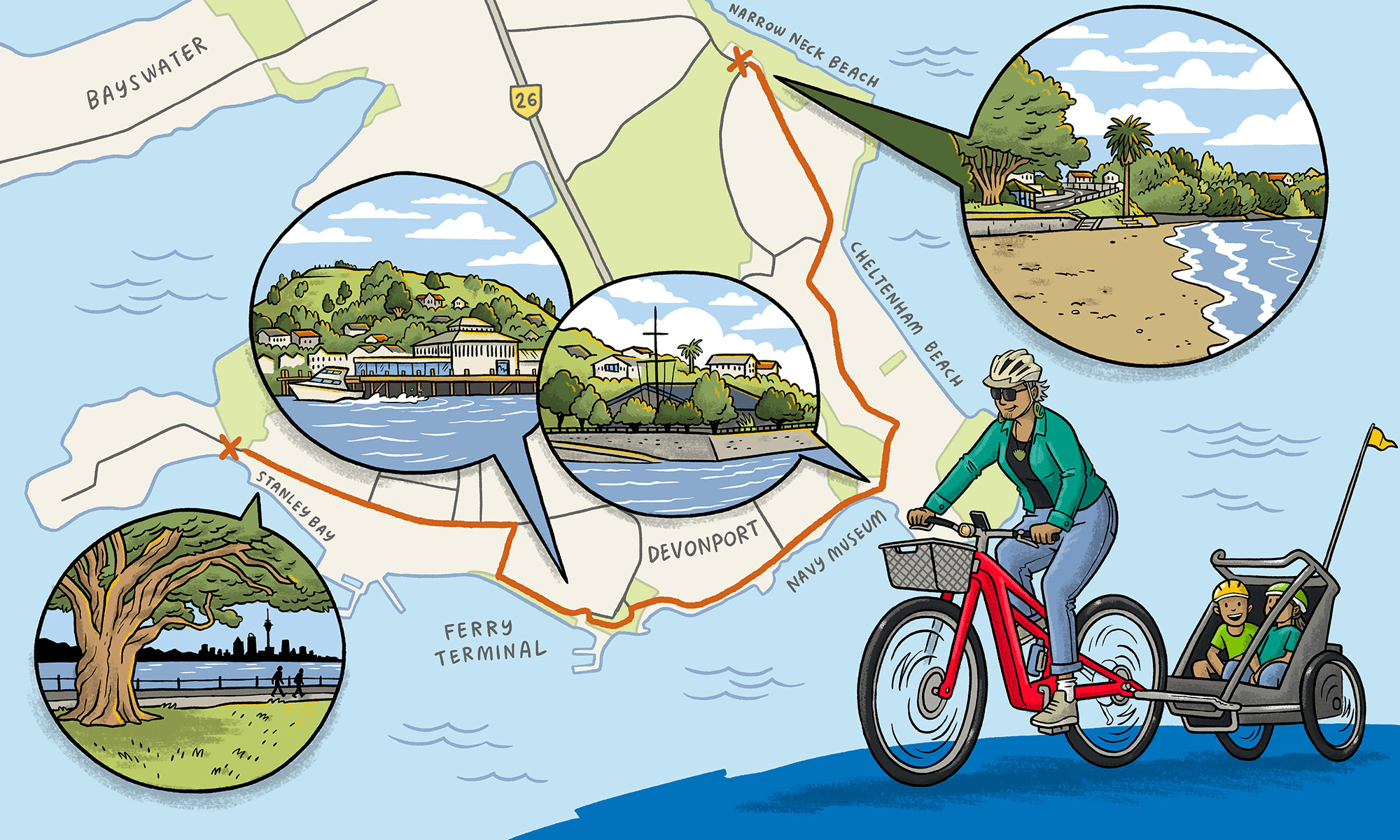 Two wheels, to where? Exploring the North Shore by bike | The Spinoff