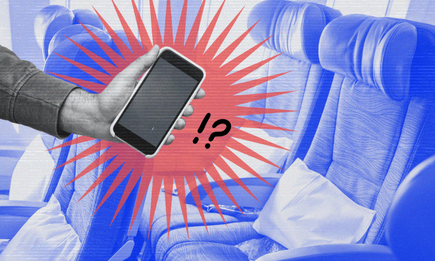 Why can’t I pick up my own dropped phone on a plane? | The Spinoff